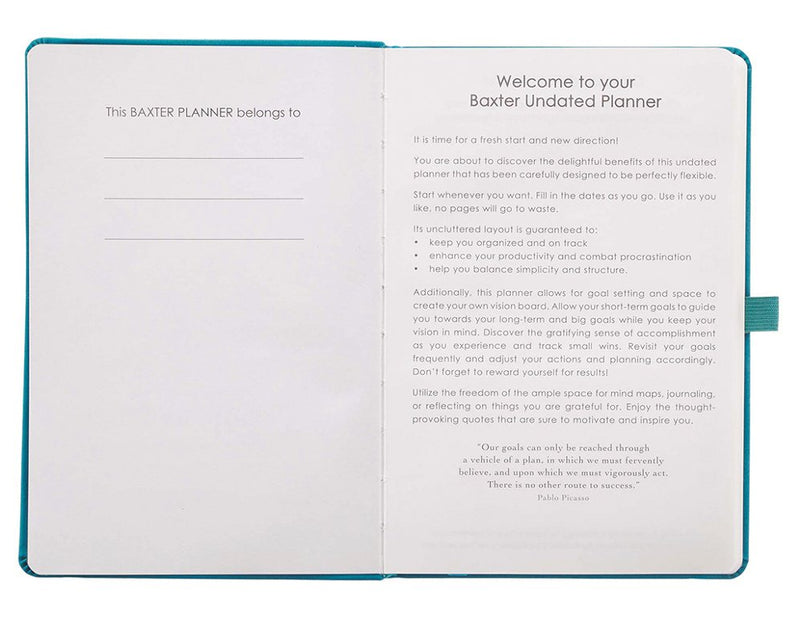 Faux Leather Undated Baxter Planner, Teal – God’s BibleWay Bookstore LLC